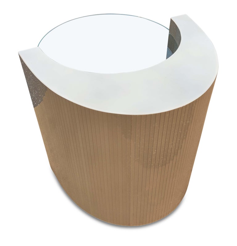 Post Modern Tiered Crescent Moon Shaped Acrylic Glass Side Table ...