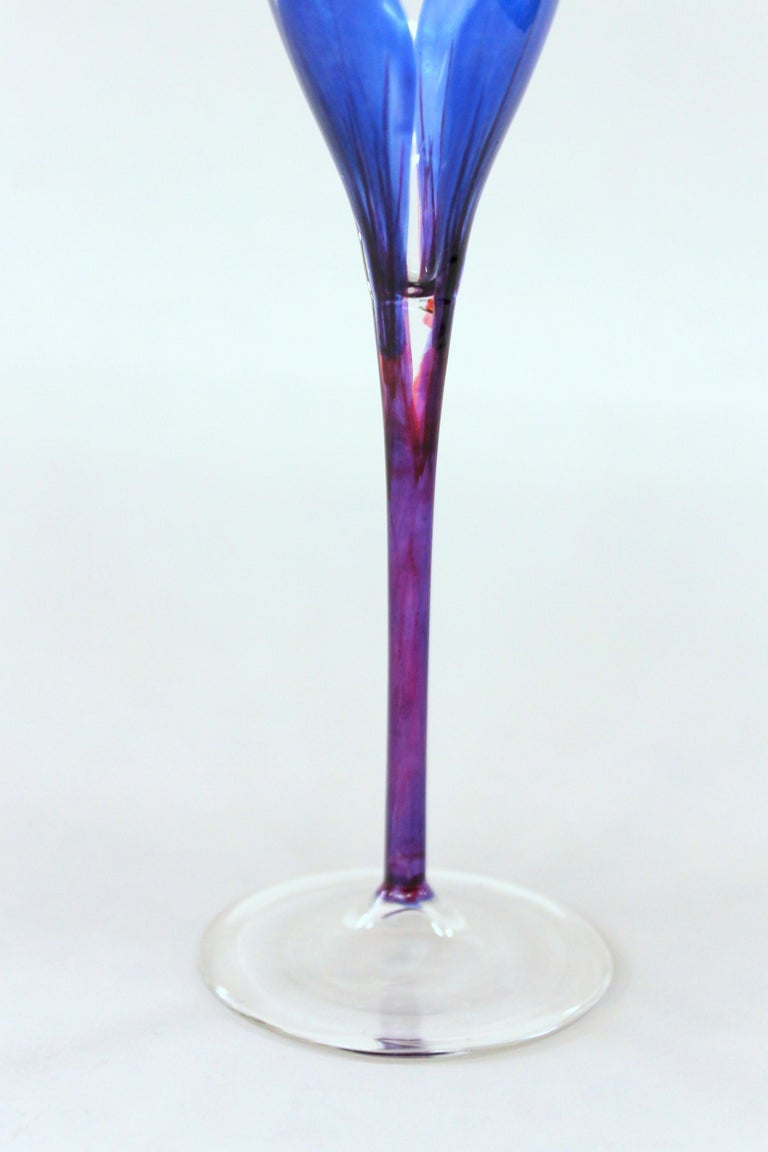 Two Theresienthal or Moser Hand-Painted Crystal Cordials, Meyr's Neffe ...