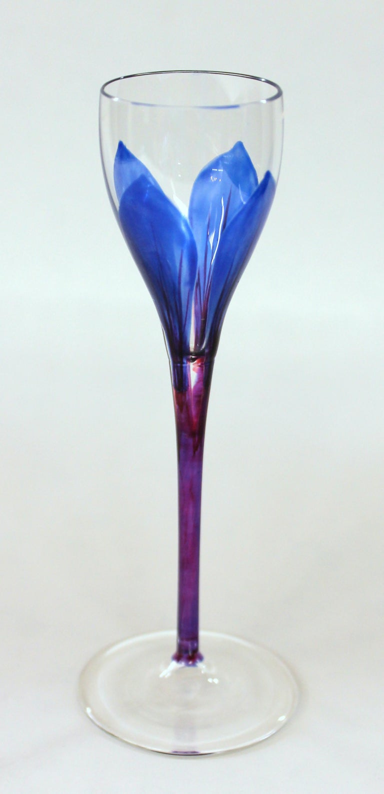 Two Theresienthal or Moser Hand-Painted Crystal Cordials, Meyr's Neffe ...