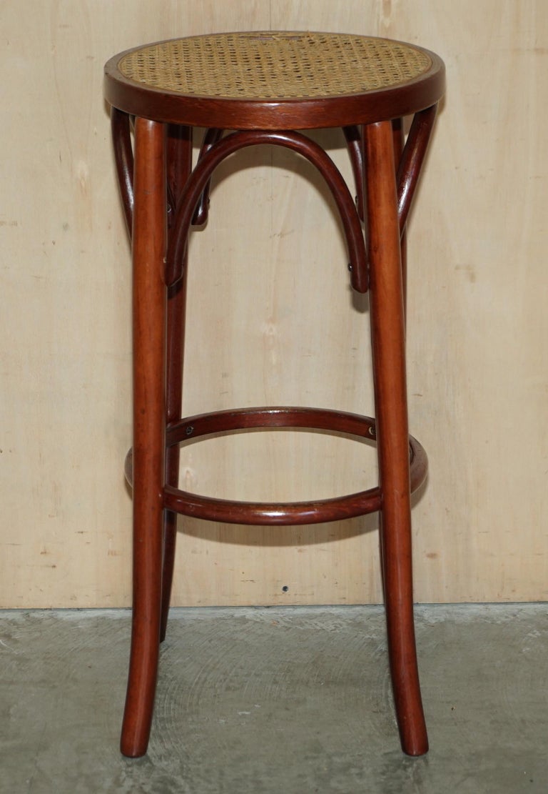 Two Thonet Style Bentwood Tall Kitchen Bar Stools with Elegant Frames 2 ...