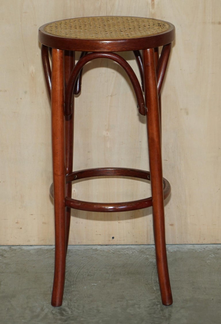 Two Thonet Style Bentwood Tall Kitchen Bar Stools with Elegant Frames 2 ...