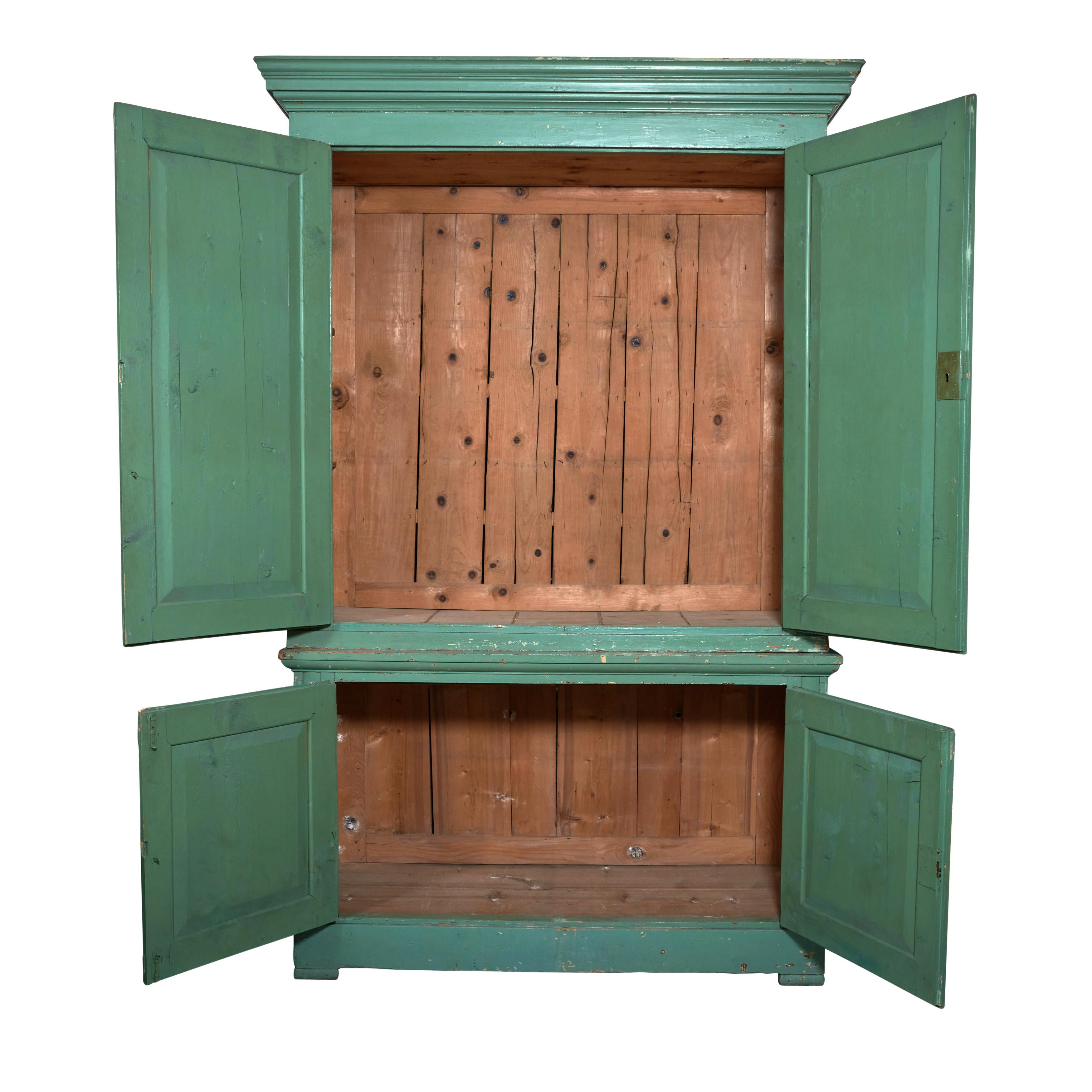 Two Tier Cabinet with Original Exterior Paint For Sale at 1stDibs