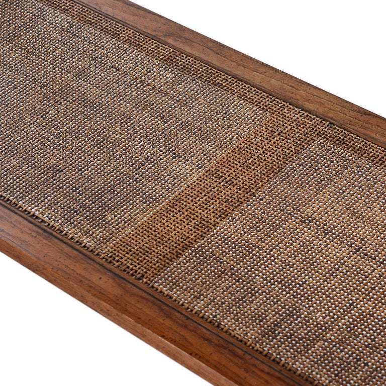 Two-Tier Cane Bottom Mid-Century Modern Sofa Table Console Table, circa ...
