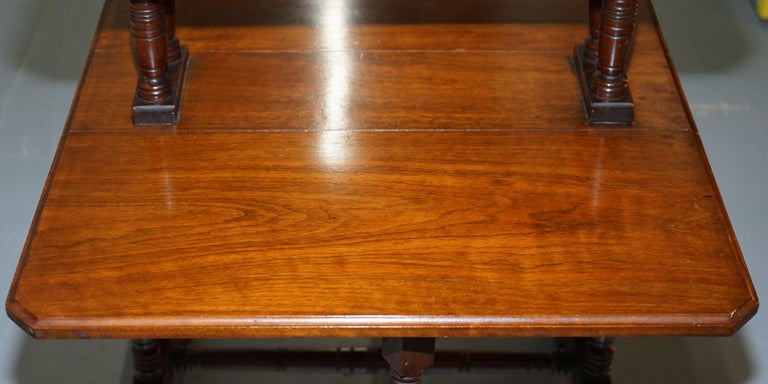 Two-Tier Folding Victorian Mahogany Side End Wine Occasional Dumb ...