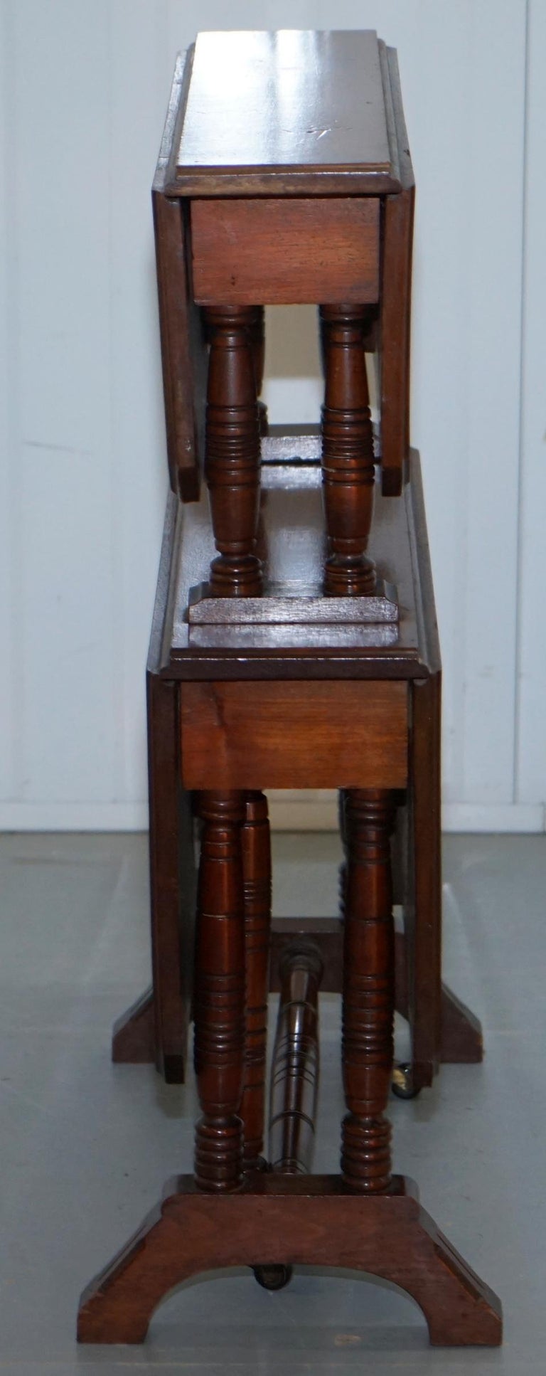 Two-Tier Folding Victorian Mahogany Side End Wine Occasional Dumb ...