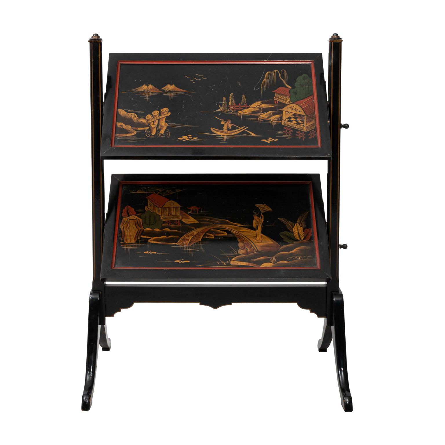 Two-Tier Japanned Stand at 1stDibs