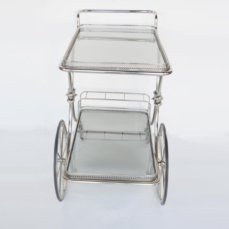 Two Tier Rolling Bar Cart For Sale at 1stDibs