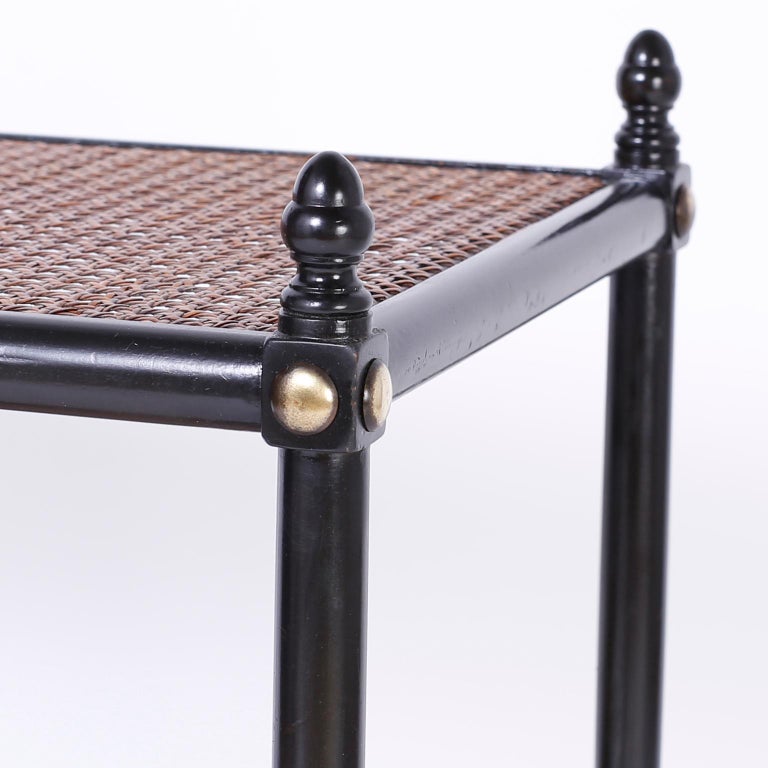 Two Tiered Caned Table at 1stDibs