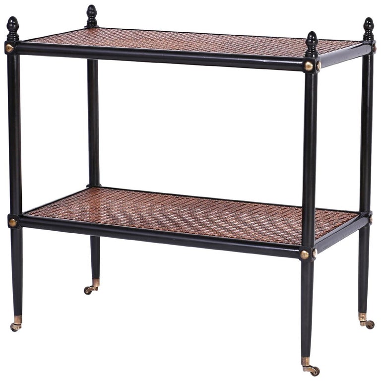 Two Tiered Caned Table at 1stDibs