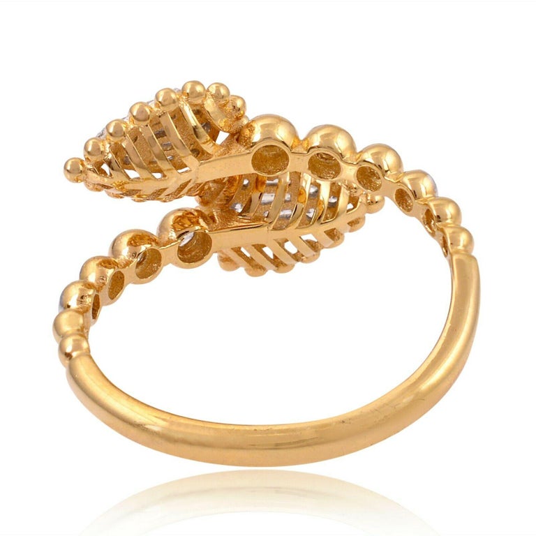 Customizable Two-Tone 18 Karat Gold Diamond Wrap Ring For Sale at 1stDibs
