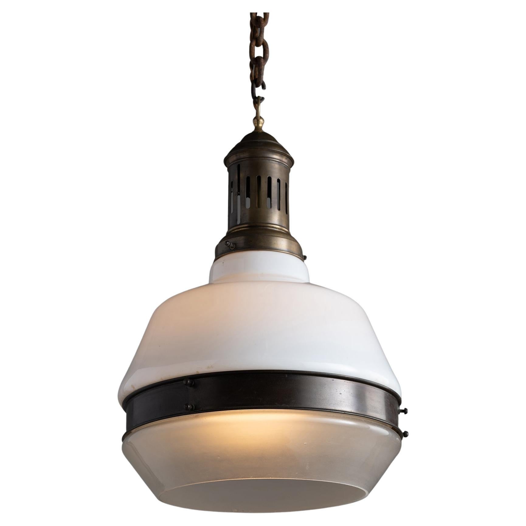 Two Part AEG Pendant with Brass Finish, Germany, Circa 1910 at 1stDibs