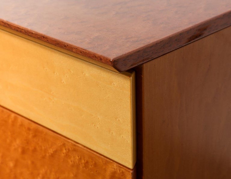 Two-Tone Birdseye Maple Cabinets Set For Sale at 1stDibs