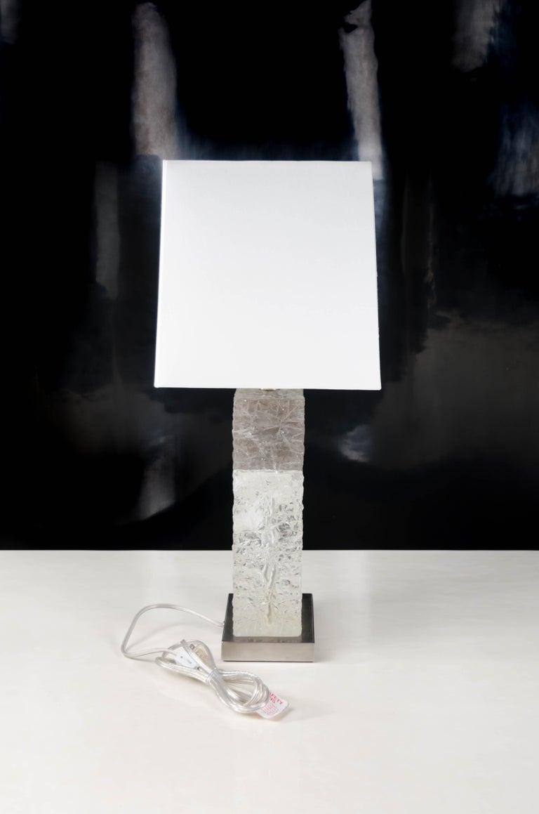 Two Tone Crystal Lamp, Crystal and Smoke Crystal by Robert Kuo, Hand ...