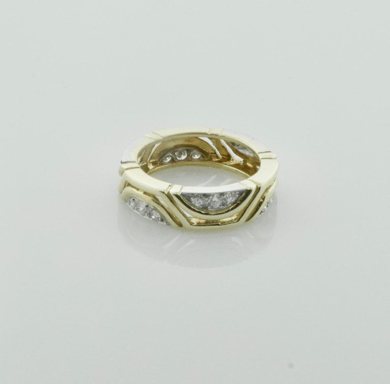 Two-Tone Diamond Eternity Ring in 18 Karat White and Yellow Gold For ...