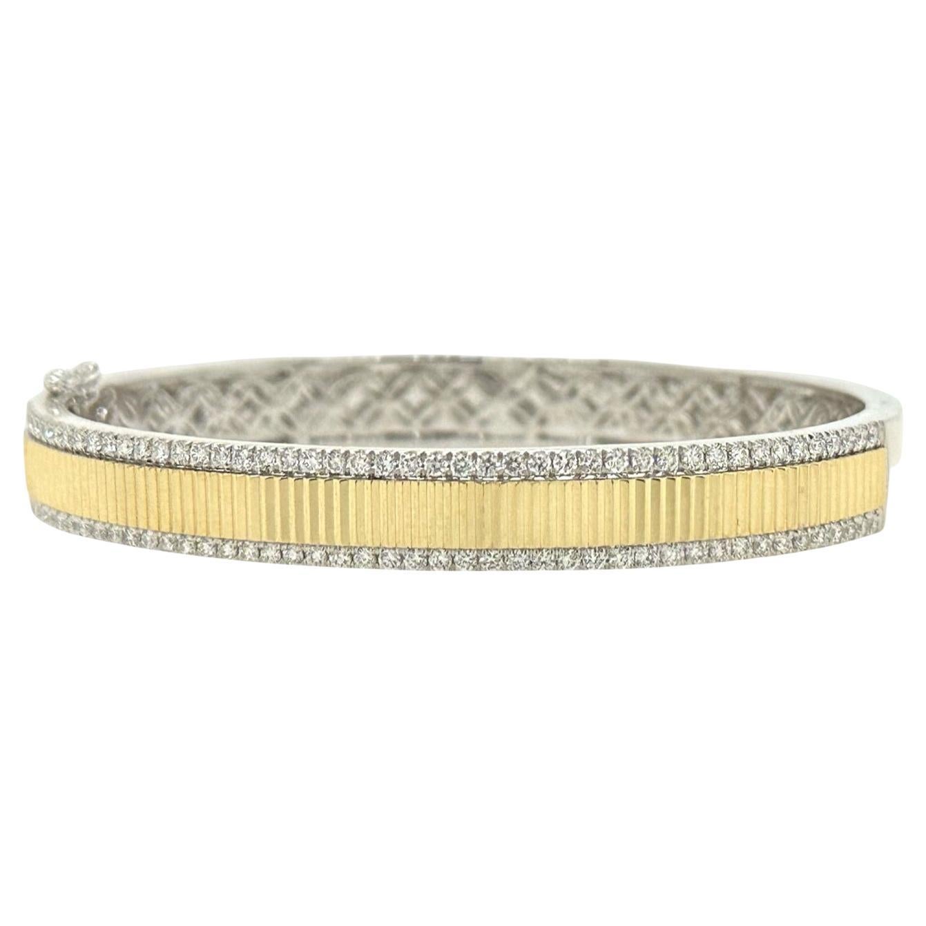 Two Tone Dimond Bangle For Sale at 1stDibs