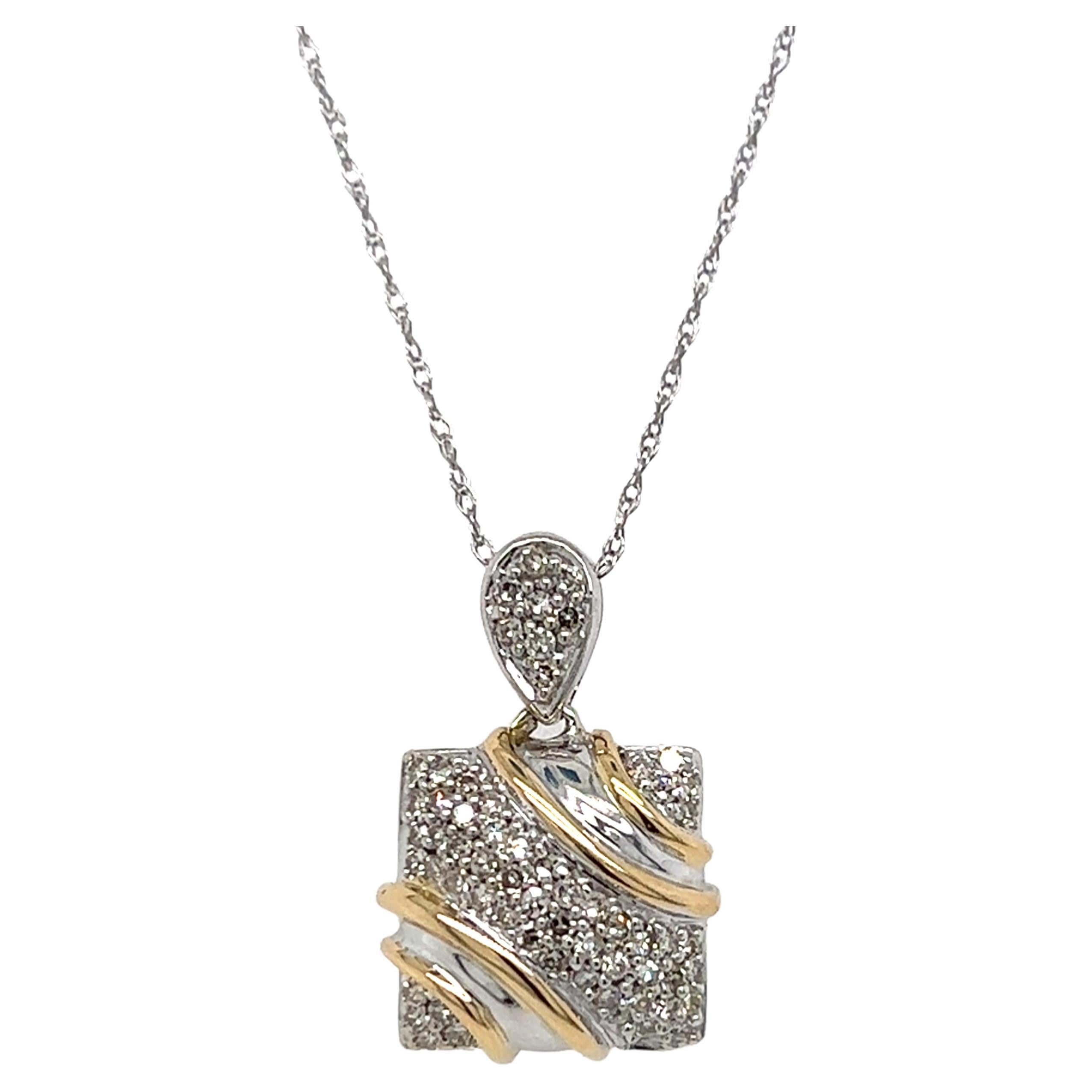 Two-Tone Diamond Key Necklace For Sale at 1stDibs