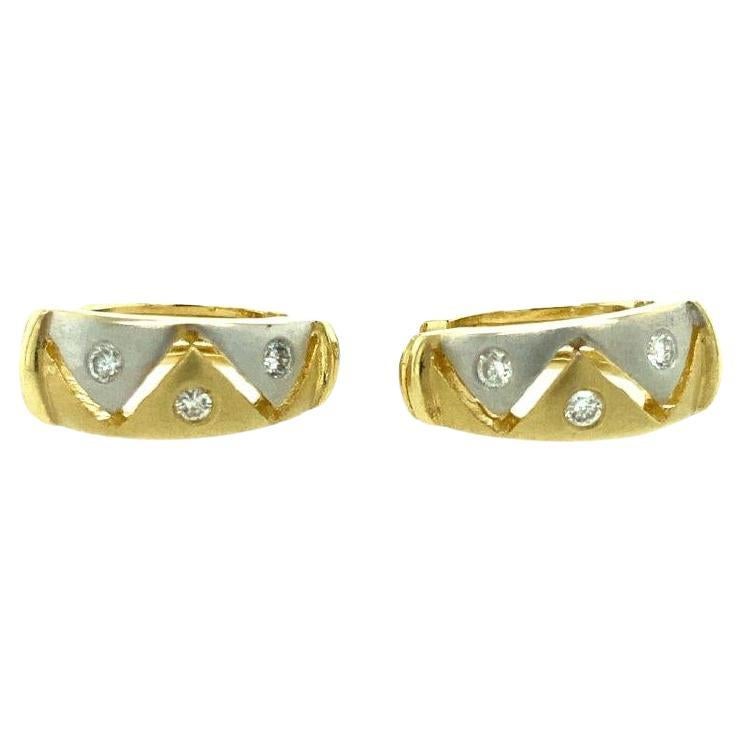 Sue Gragg Beautiful Diamond Gold Huggie Earrings For Sale at 1stDibs ...