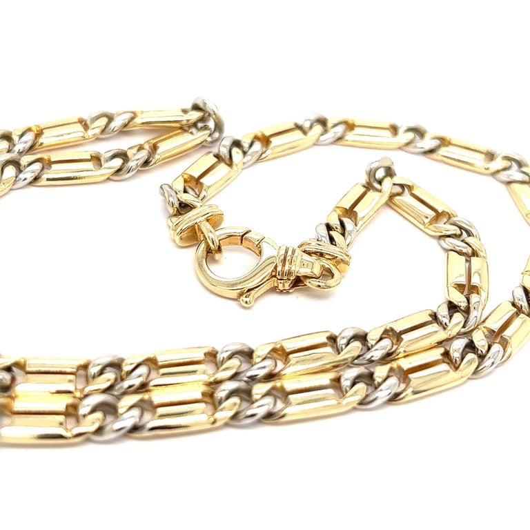 Two-Tone Gold Link Necklace For Sale at 1stDibs