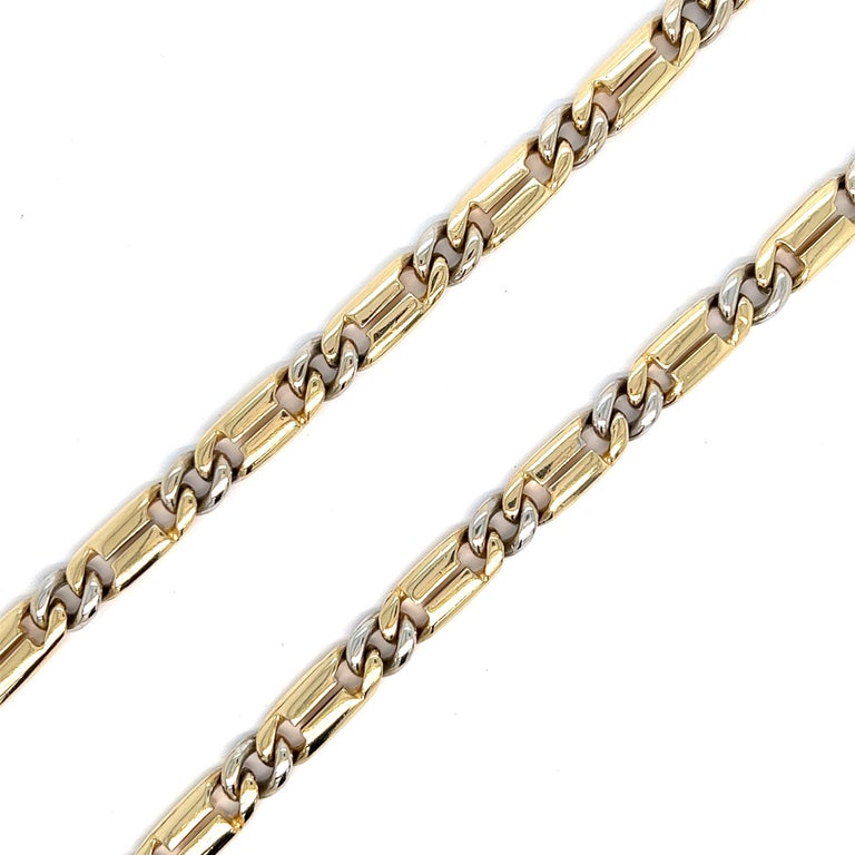 Two-Tone Gold Link Necklace For Sale at 1stDibs
