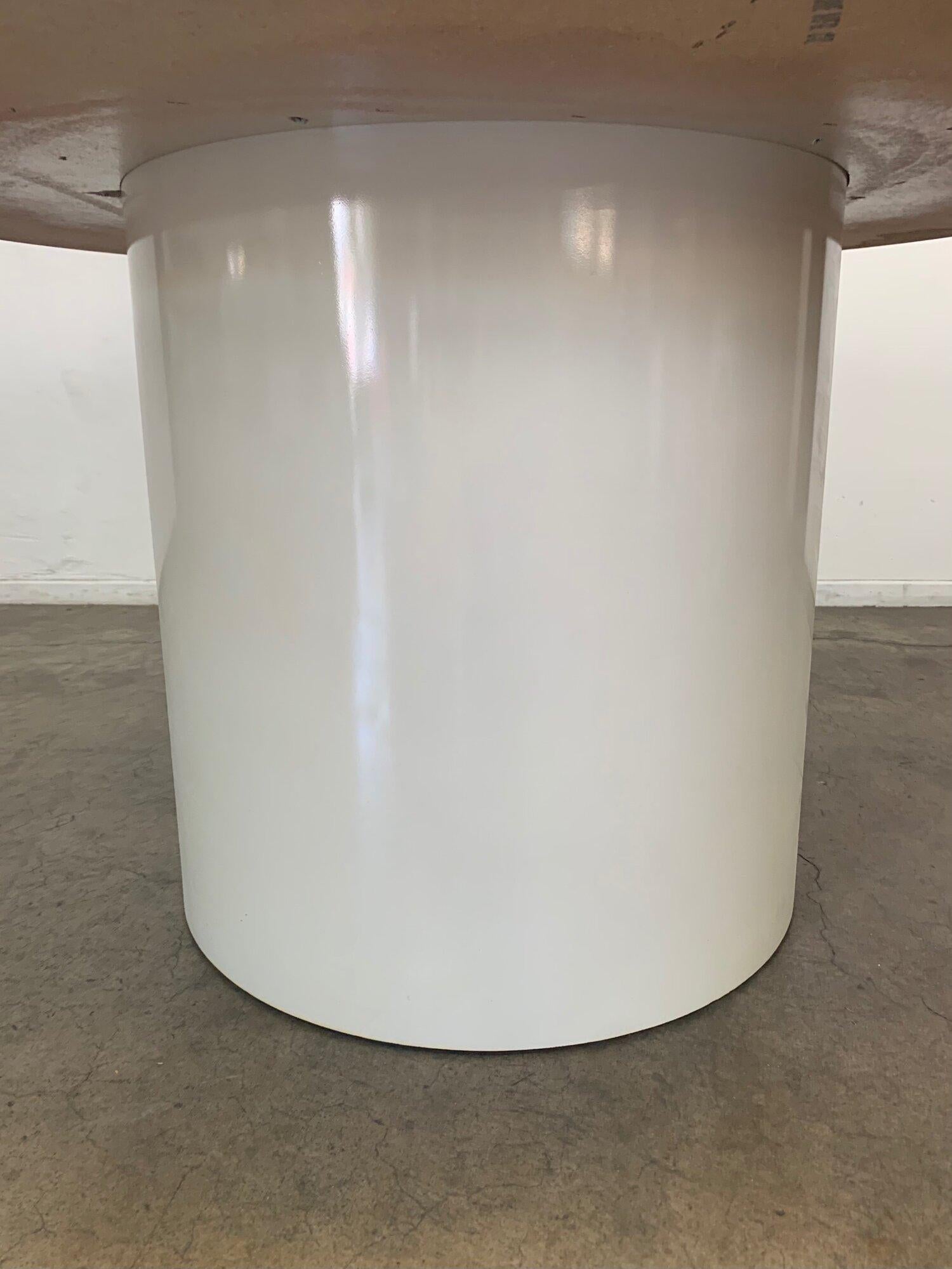 Two Tone Lacquer and Laminate Pedestal Dining Table For Sale at 1stDibs