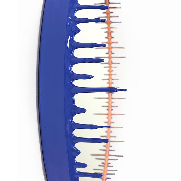 Two-Tone Resin Drip Mirror in Periwinkle and Apricot by Elyse Graham ...