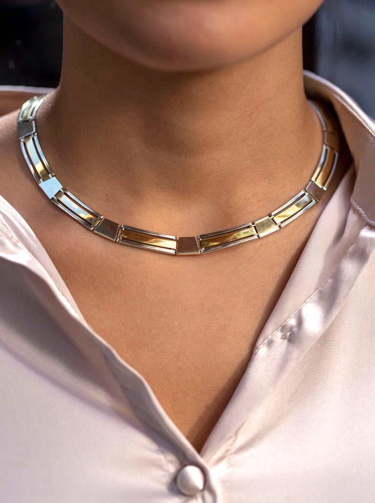 Two-Tone Versace style Necklace For Sale at 1stDibs