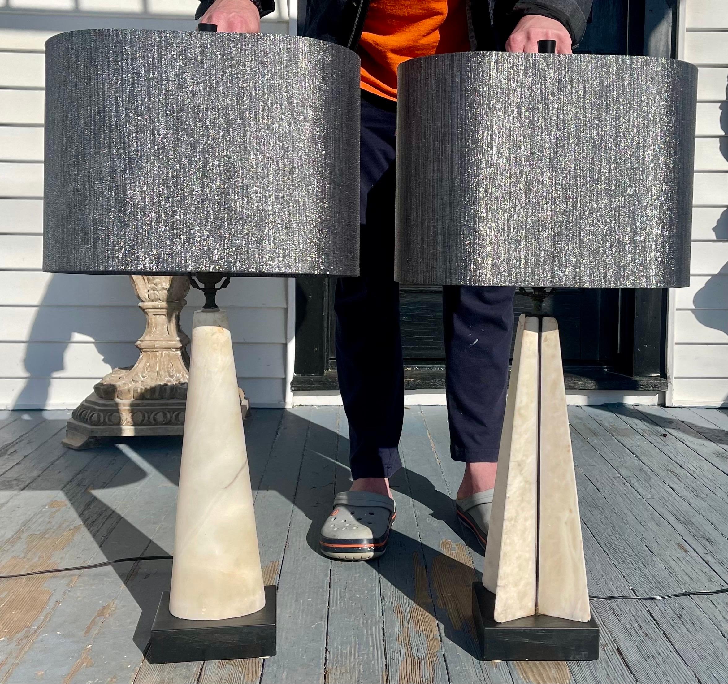 Two Unique Mid-Century Modern Alabaster Lamps For Sale at 1stDibs