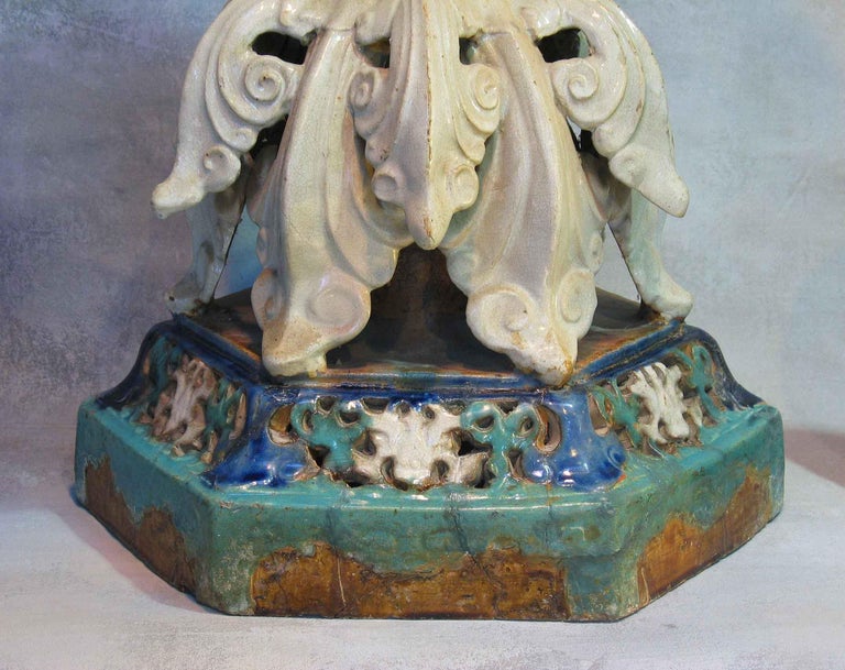 Two Very Decorative and Rare Massive Shiwan Pottery Stands, China, 19th ...