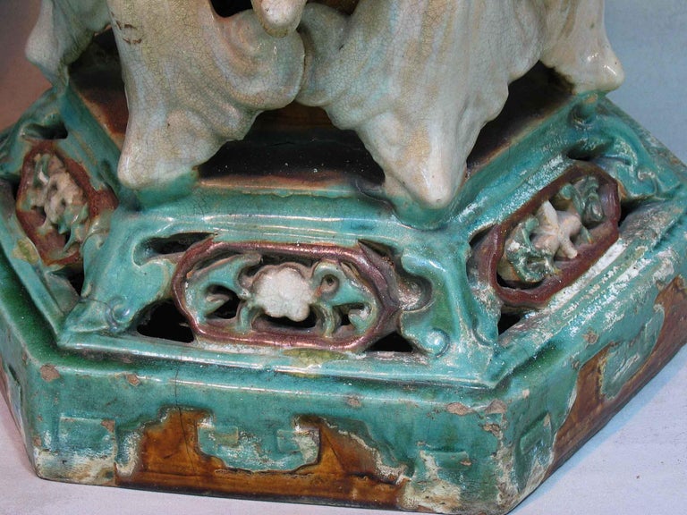 Two Very Decorative and Rare Massive Shiwan Pottery Stands, China, 19th ...