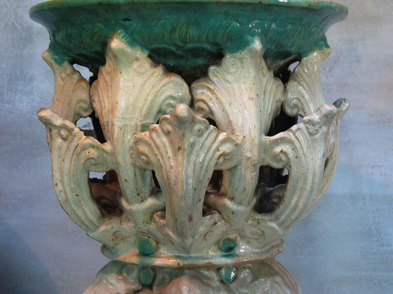 Two Very Decorative and Rare Massive Shiwan Pottery Stands, China, 19th ...