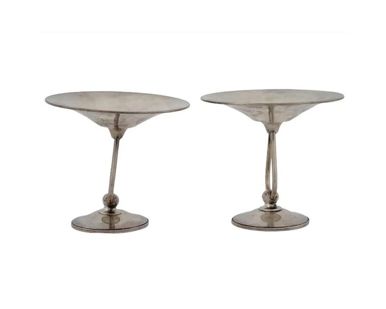 Two Vintage Art Deco Sterling Silver Tazzas For Sale at 1stDibs