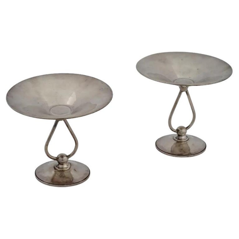 Two Vintage Art Deco Sterling Silver Tazzas For Sale at 1stDibs