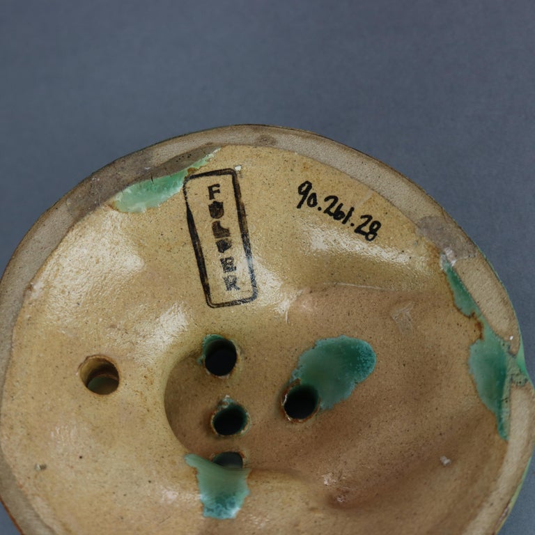 Two Vintage Fulper Art Pottery Figural Flower Frogs, circa 1940 at 1stDibs