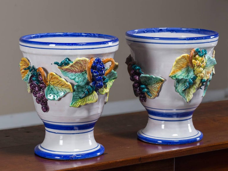 Two Vintage Italian Grape Cachepot Jardinière Planter, Italy, circa ...