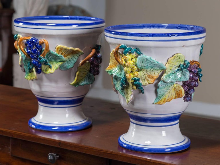 Two Vintage Italian Grape Cachepot Jardinière Planter, Italy, circa ...