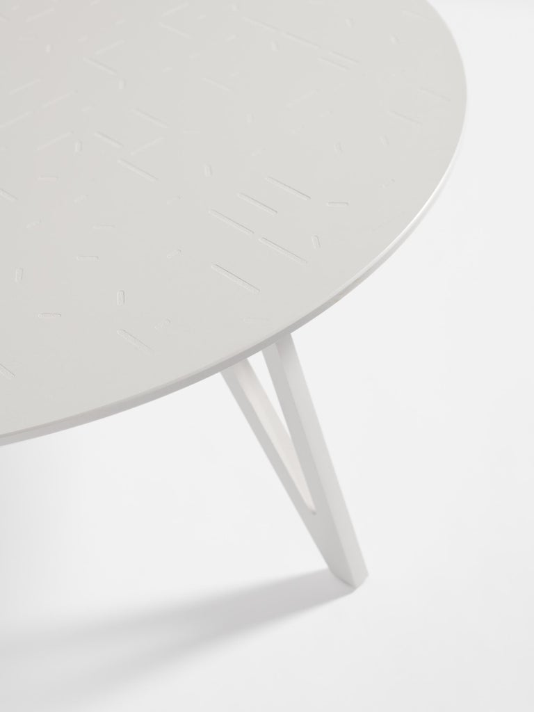 21st Century Modern Round Stone Composite Coffee Table in White Snow ...