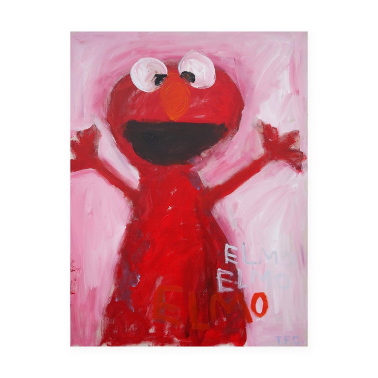 Tyler Casey - "Elmo" Contemporary Abstract Pop Art Figure Painting of ...
