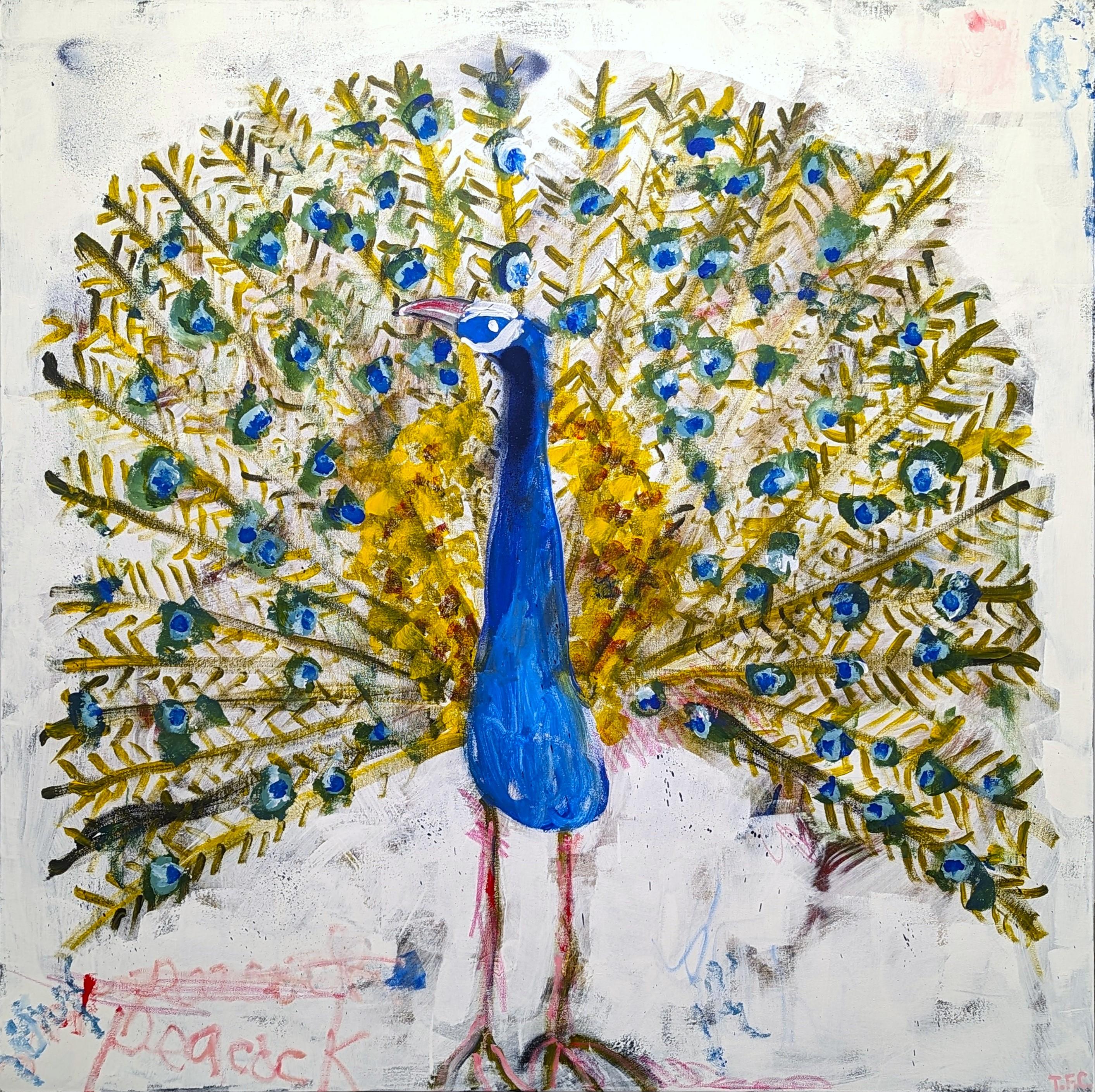 Tyler Casey - "Ostrich" Contemporary Pink and Black Toned Abstract Pop ...