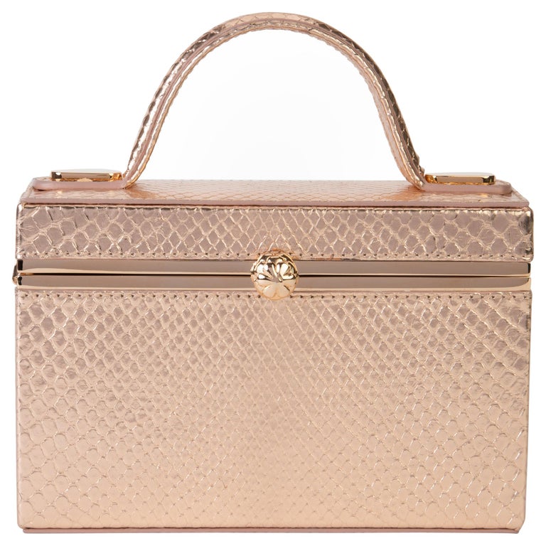 TYLER ELLIS Ava Box Rose Gold Python Rose Gold Hardware For Sale at 1stDibs