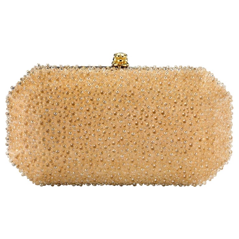 TYLER ELLIS Perry Clutch Small Gold Bubble Swarovski Crystal For Sale ...