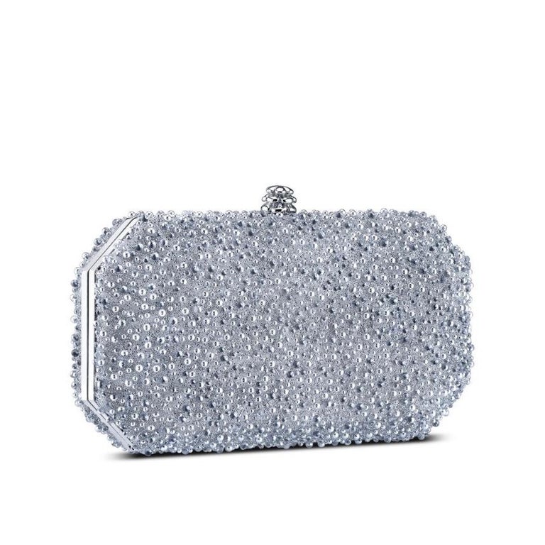 TYLER ELLIS Perry Clutch Small Silver Bubble Swarovski Crystal For Sale ...