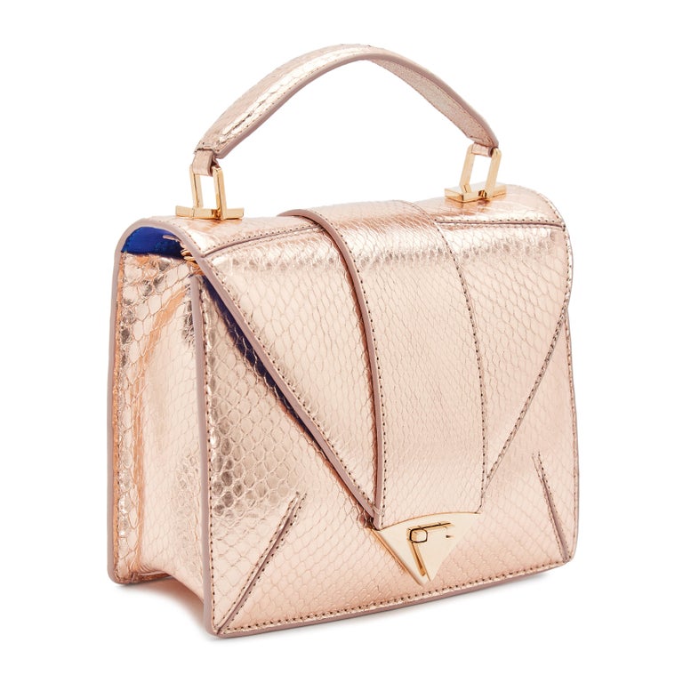 TYLER ELLIS Rita Small Rose Gold Python Rose Gold Hardware For Sale at ...