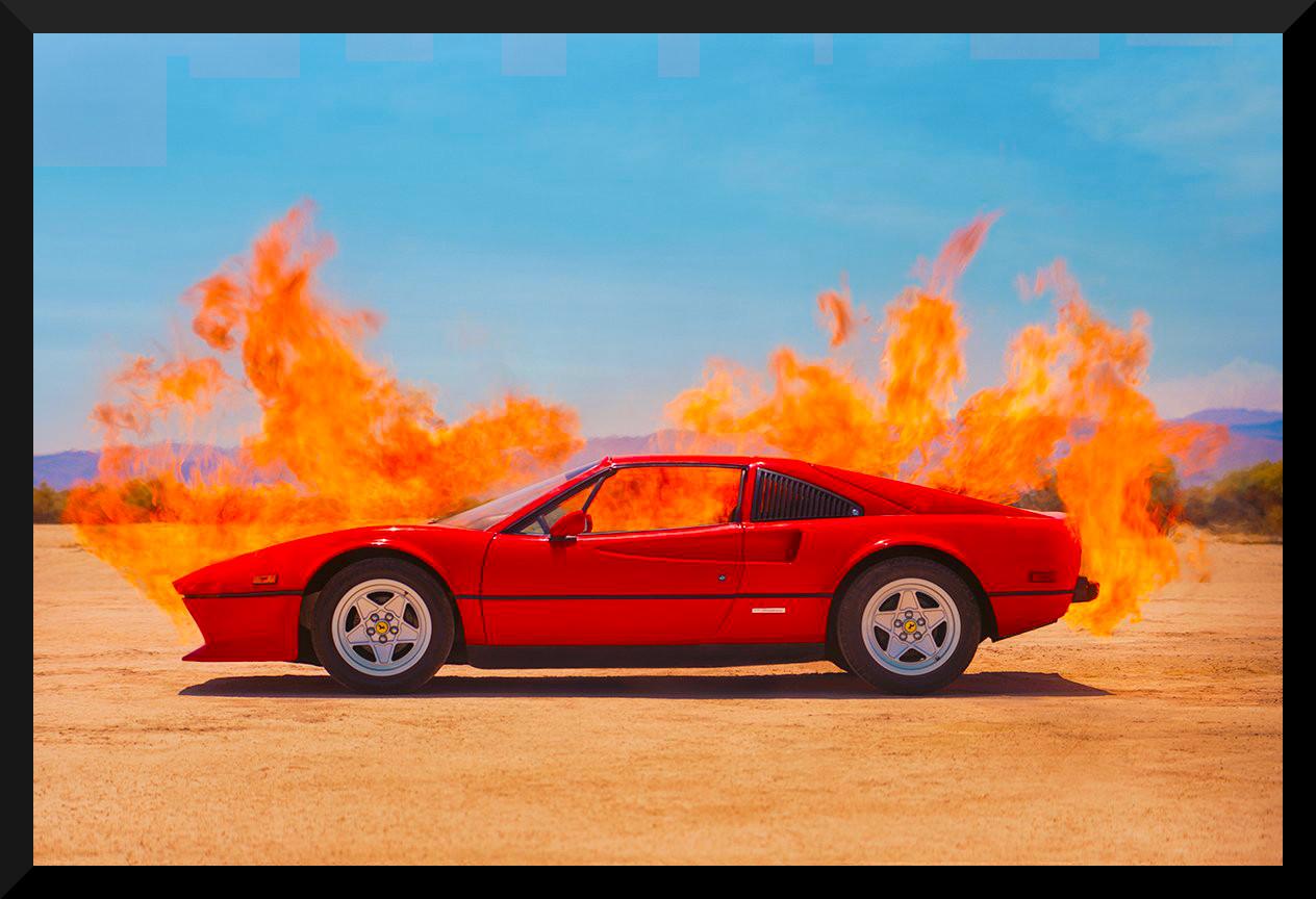 Tyler Shields - Red "Ferrari on Fire - AP" by Tyler Shields For Sale at ...