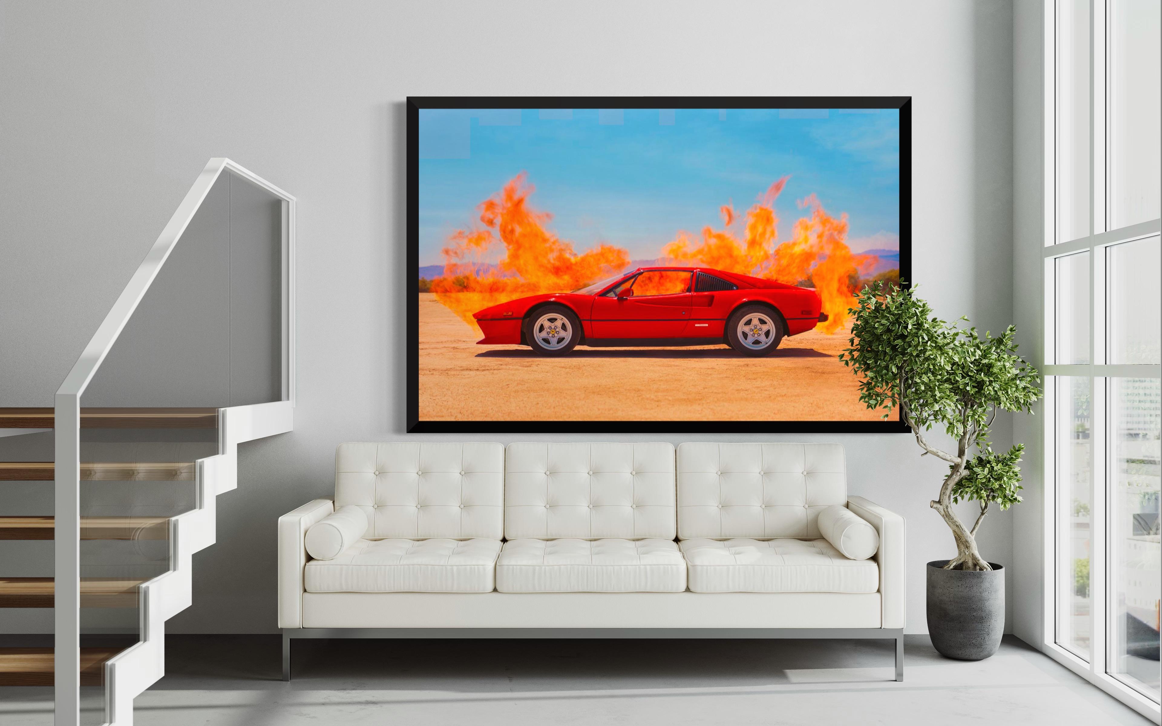 Tyler Shields - Red "Ferrari on Fire - AP" by Tyler Shields For Sale at ...