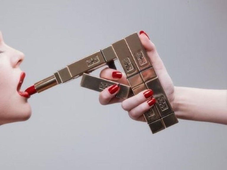 Tyler Shields - YSL Lipstick Gun (40" x 60") For Sale at 1stDibs ...