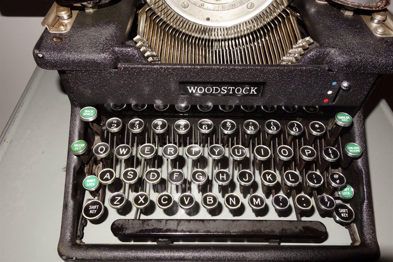Typewriter and Vtg Steel Dual Drop-Leaf Rolling Typewriter Table For ...