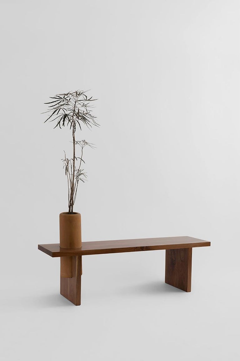 Tzalam Wood Geometrical Bench "Bench Three Big" by Omar Wade For Sale ...