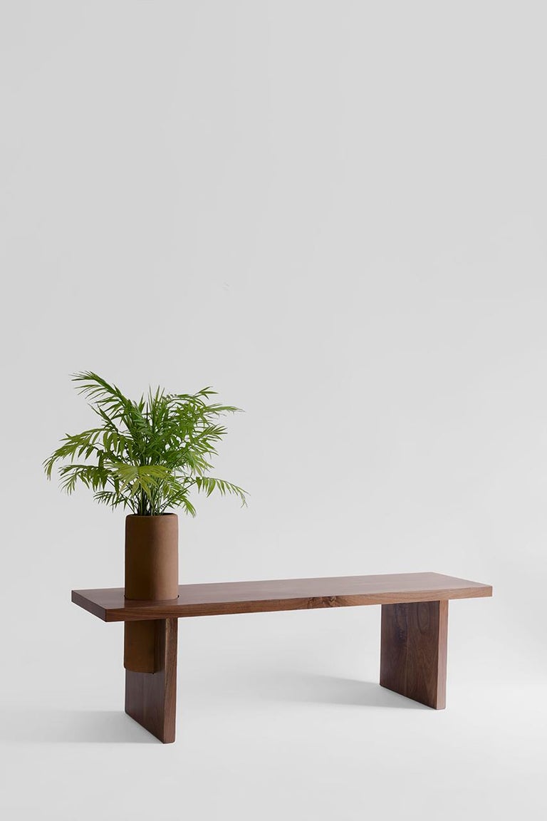 Tzalam Wood Geometrical Bench "Bench Three Small" by Omar Wade For Sale ...