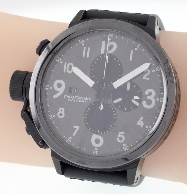 U-Boat Flightdeck Men's Automatic Chronograph Watch with Carbon Dial ...