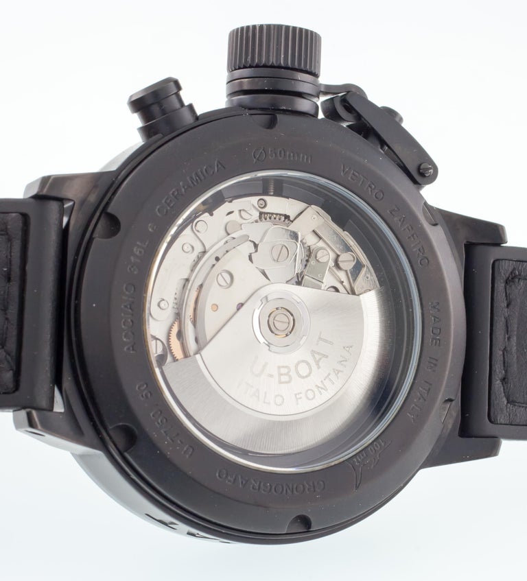 U-Boat Flightdeck Men's Automatic Chronograph Watch with Carbon Dial ...